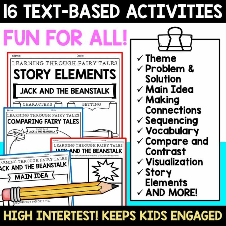 Jack and the Beanstalk Elements of a Fairy Tale Reading Passages ...