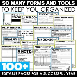 Cactus Meet the Teacher EDITABLE Forms Back to School Letter Templates ...