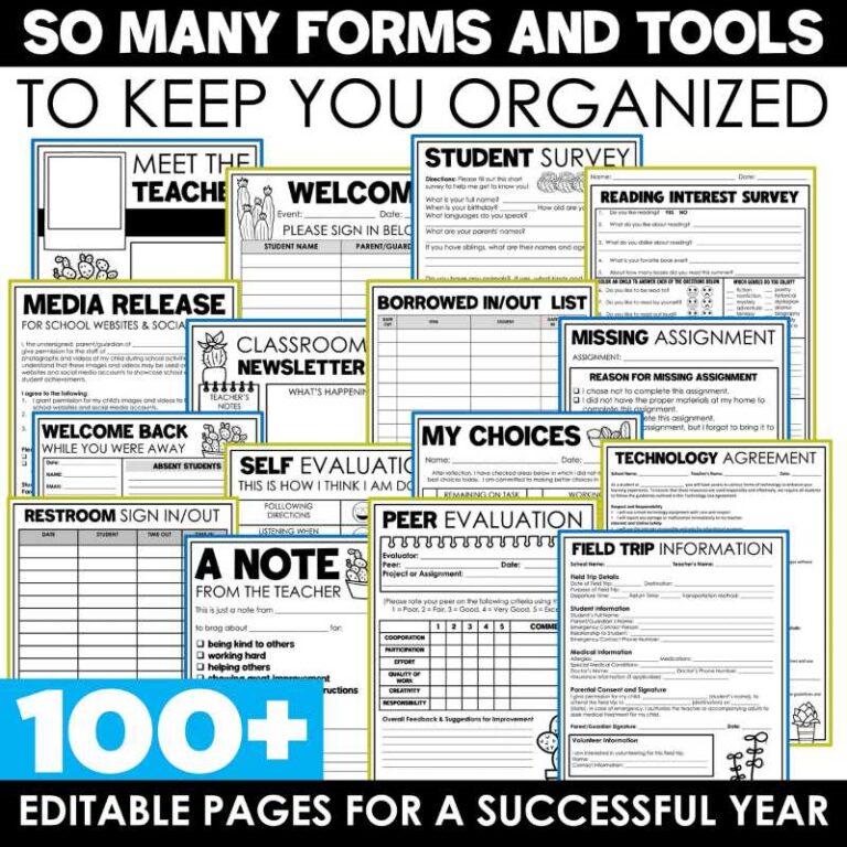 Cactus Meet the Teacher EDITABLE Forms Back to School Letter Templates ...