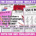 Valentines February Early Finishers Puzzles with Valentines Day Word ...