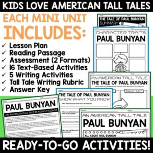 Tall Tales Unit with Tall Tales Writing Reading Passages Graphic ...
