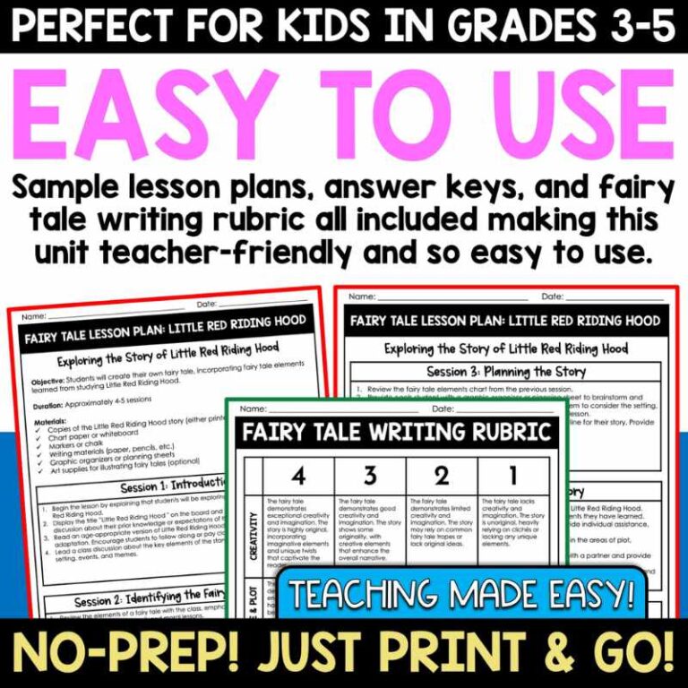 Little Red Riding Hood Elements of a Fairy Tale Reading Passages ...