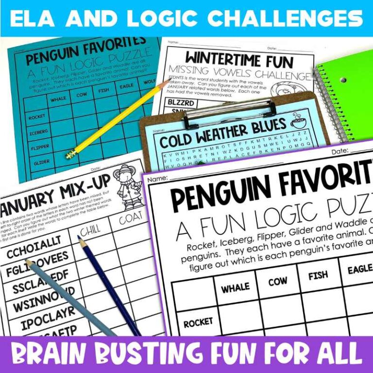 January Winter Early Finishers Work Puzzles and New Years Word Search ...