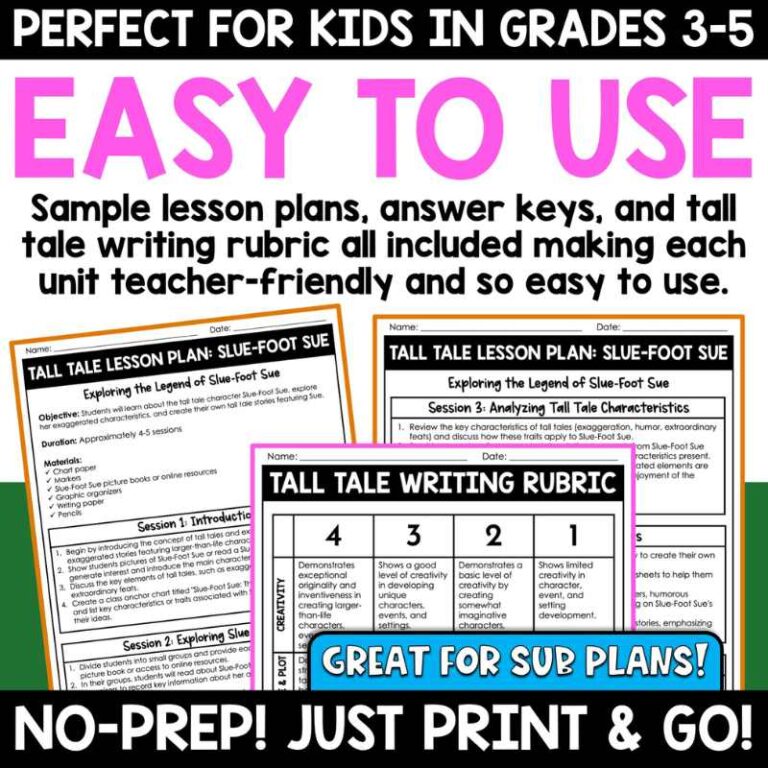 Tall Tales Unit with Tall Tales Writing Reading Passages Graphic ...