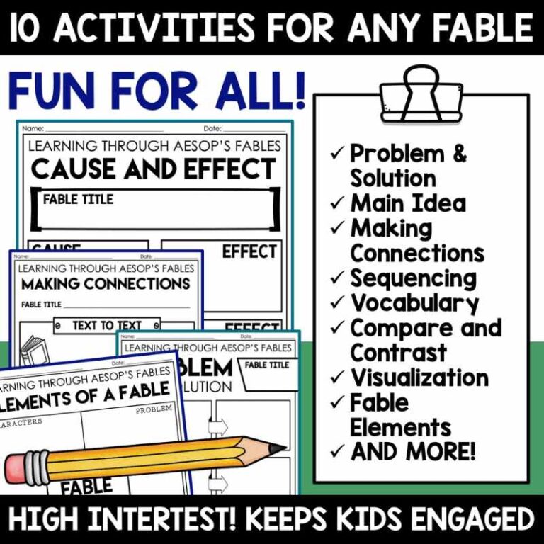Aesop's Fables Reading Passages Compare and Contrast Fables Anchor ...