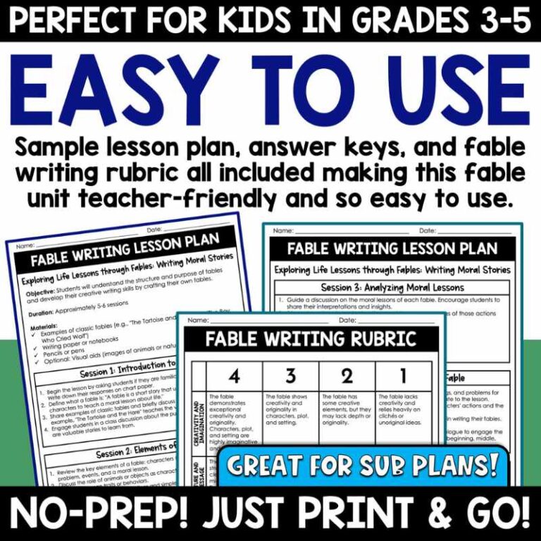 Aesop's Fables Reading Passages Compare and Contrast Fables Anchor ...