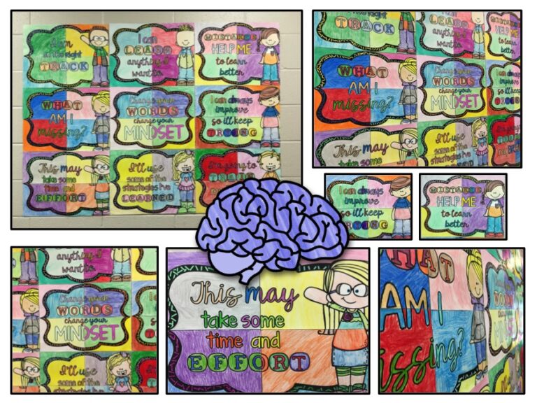 Growth Mindset Coloring Collaborative Posters Growth Mindset Decor ...