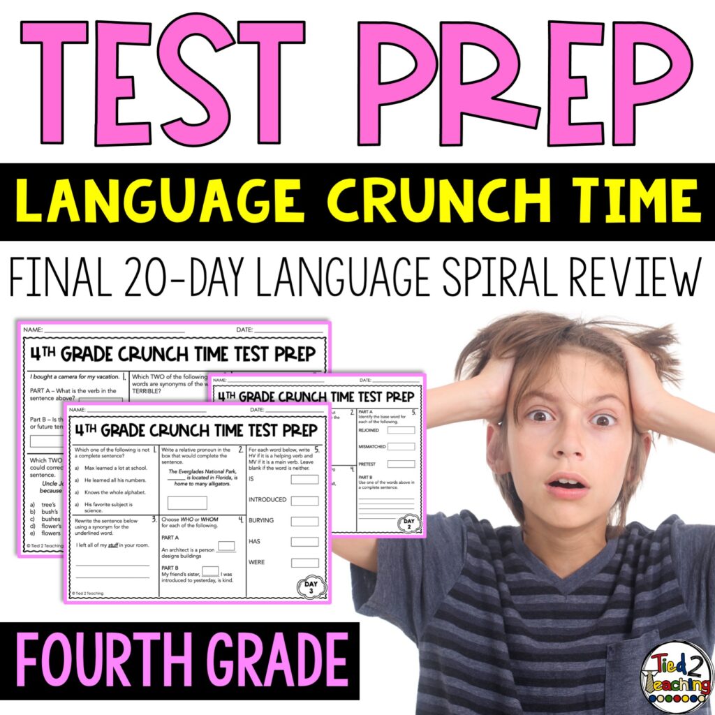 4th Grade ELA Language Test Prep 4th Grade ELA State or MAP Test Prep ...