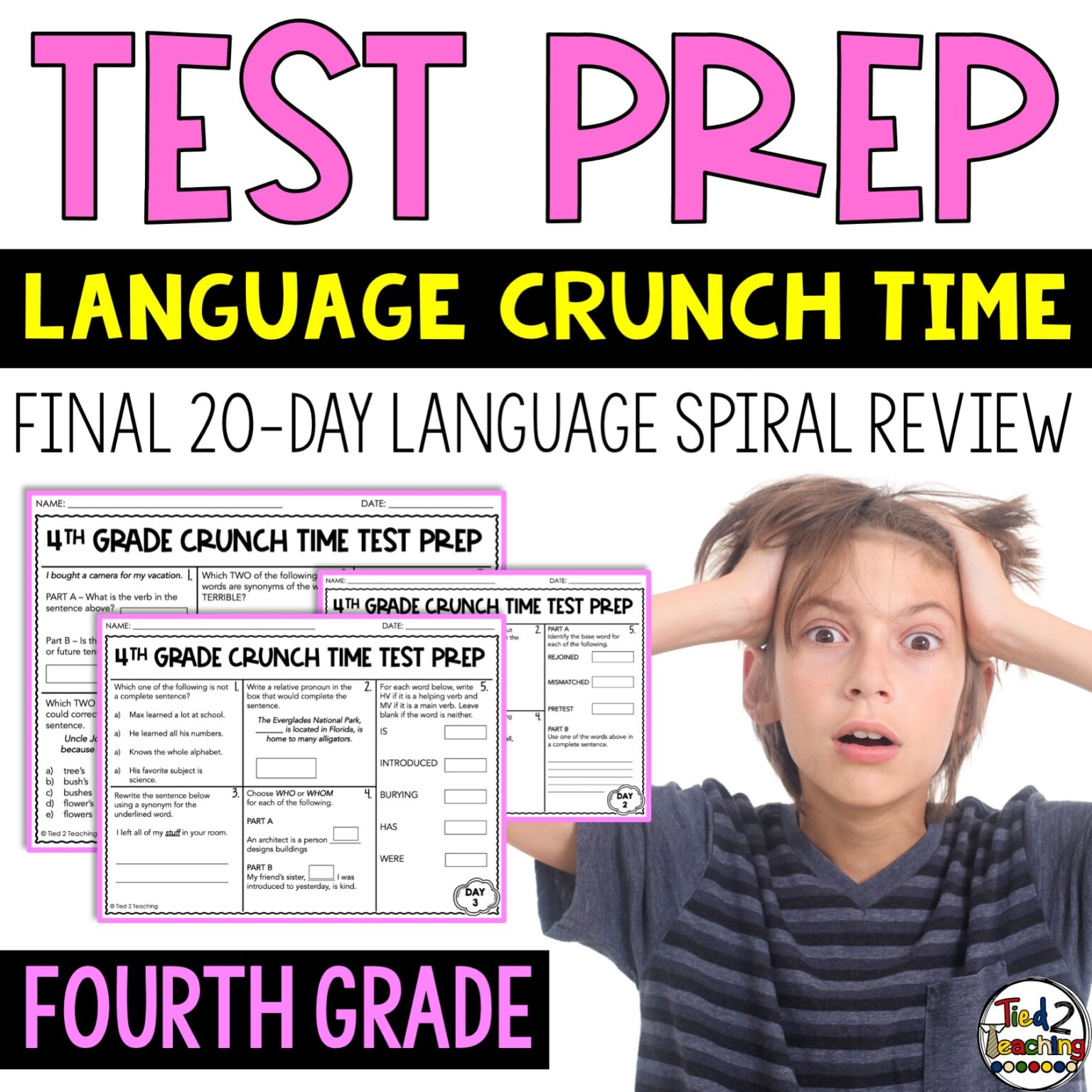 4th Grade ELA Language Test Prep 4th Grade ELA State or MAP Test Prep ...