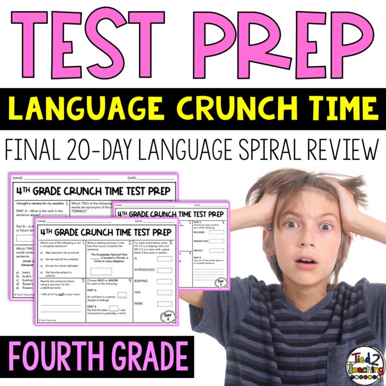 4th Grade ELA Language Test Prep 4th Grade ELA State or MAP Test Prep ...