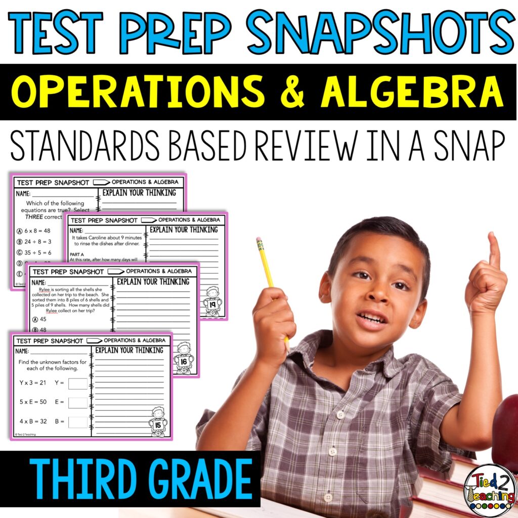 3rd Grade Math Test Prep Snapshots Operations and Algebra Exit Slips ...