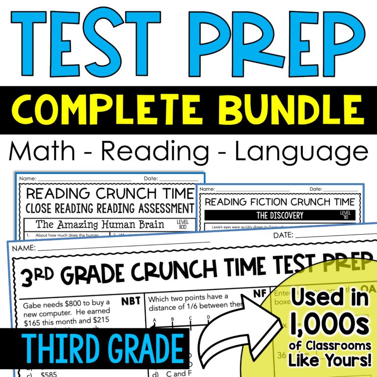 3rd Grade Math Test Prep 3rd Grade Reading Test Prep ELA Test Prep ...