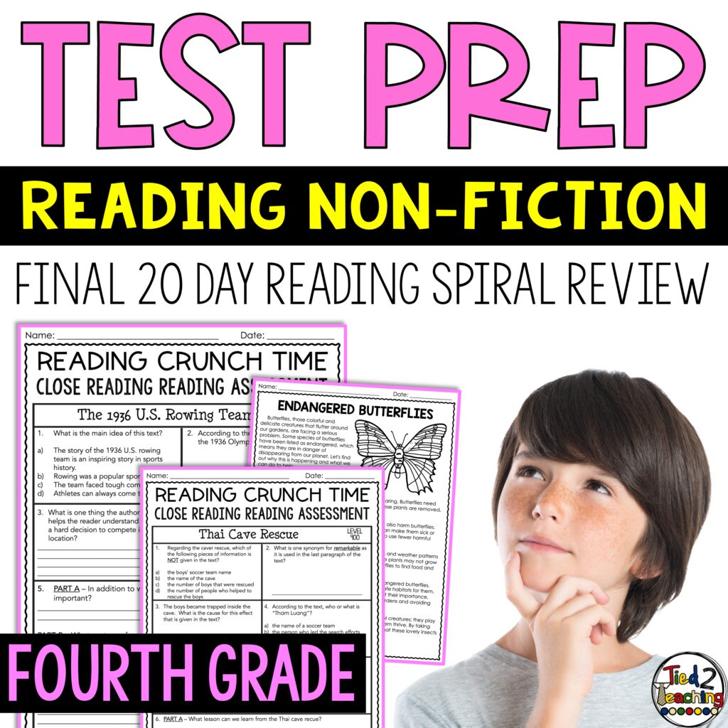 4th Grade Reading Test Prep Test Prep Reading Passages and Bell Ringers ...