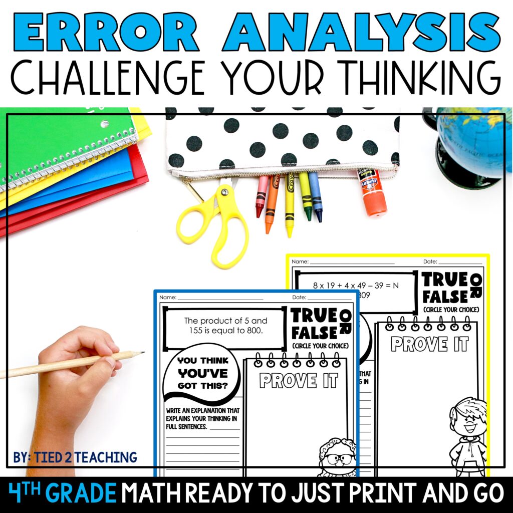 4th Grade Math Error Analysis Math Problem of the Day Daily Math Warm ...