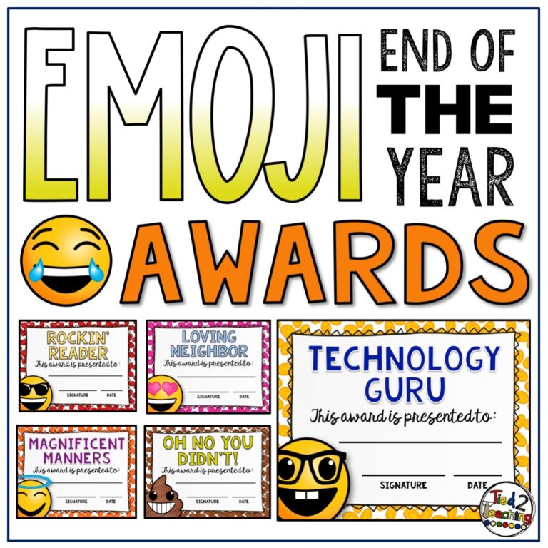 Emoji End of the Year Editable Award Certificates Classroom Student ...