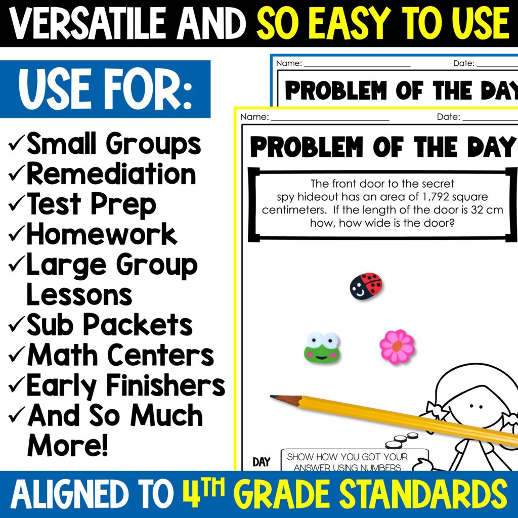 4th Grade Math Test Prep Bundle Daily Math Practice Spiral Review Warms ...