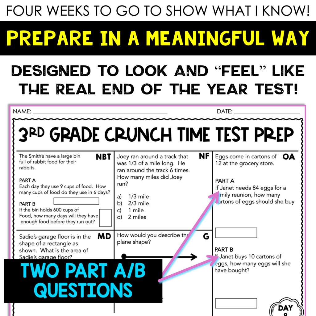 3rd Grade Math Test Prep 3rd Grade Reading Test Prep ELA Test Prep ...