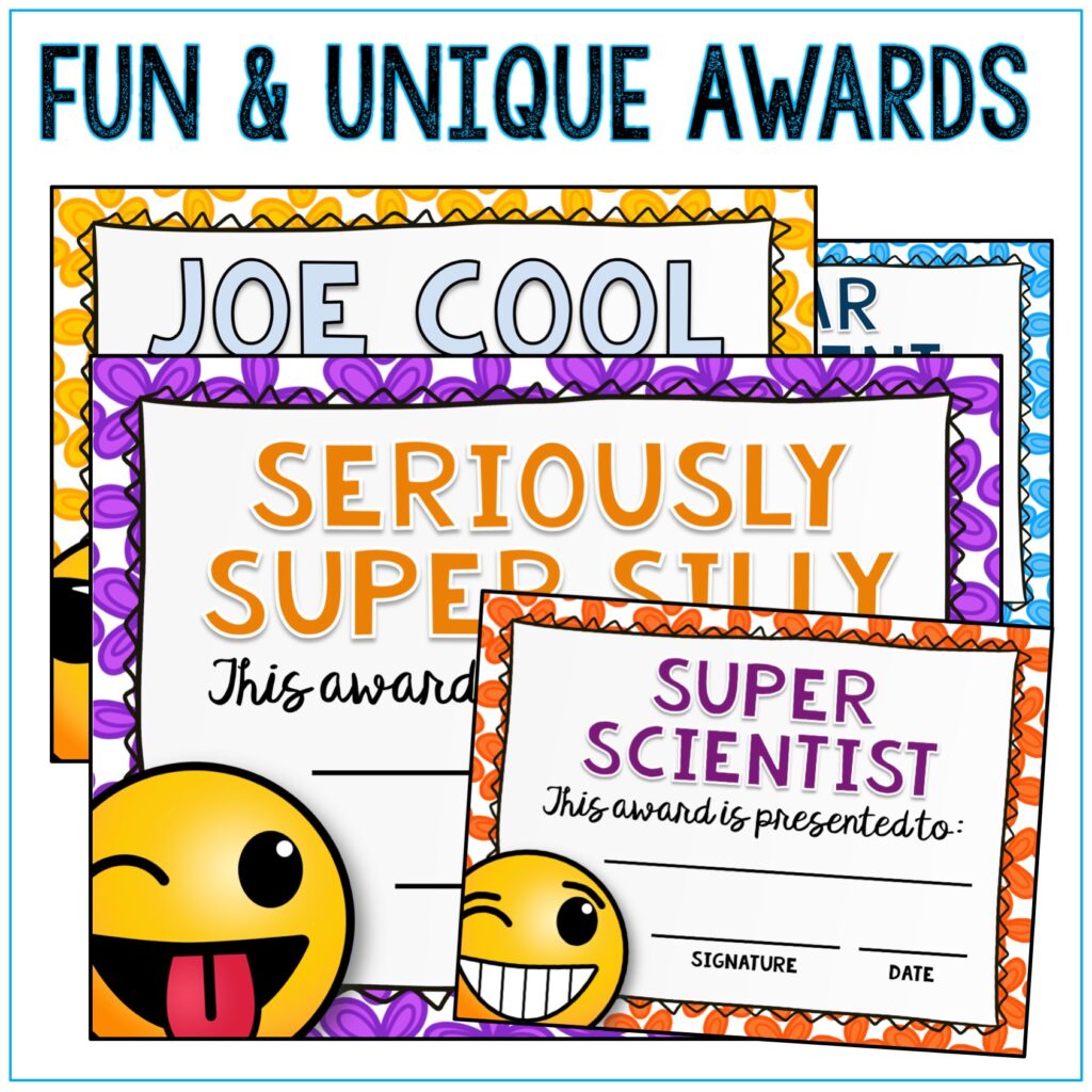 Emoji End of the Year Editable Award Certificates Classroom Student ...