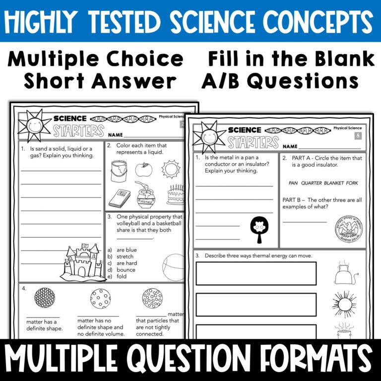 Physical Science Printables - Tied 2 Teaching