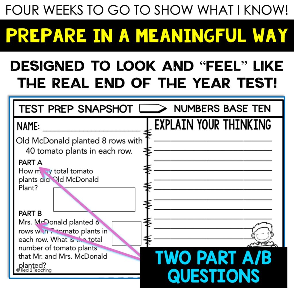 3rd Grade Math Test Prep Snapshots Complete Bundle - Tied 2 Teaching