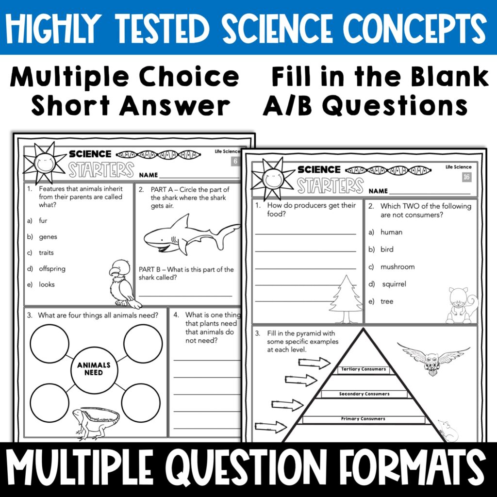 Life Science Morning Work Science Warm Ups Worksheets and Homework ...