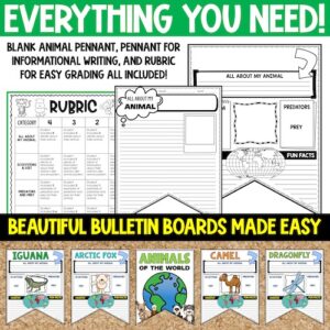 Animal Report Research Project Template Informational Writing Bulletin ...
