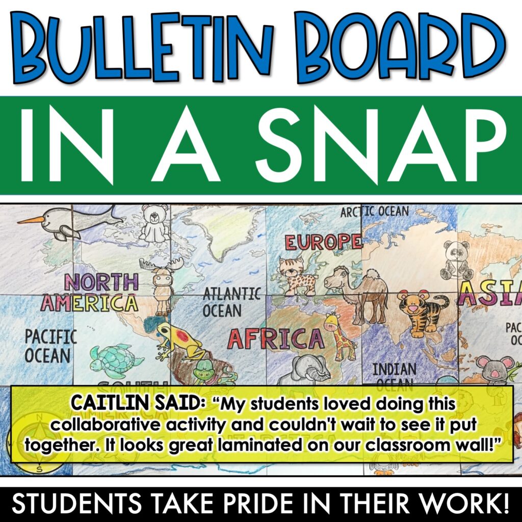 World Map Geography Collaboration Collaborative Coloring Poster and Art ...