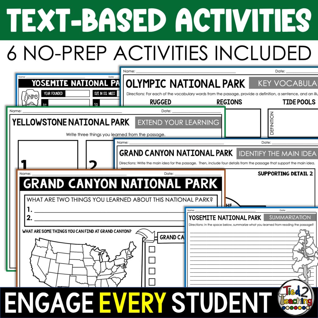 National Parks Information Reading Passages National Park Research ...