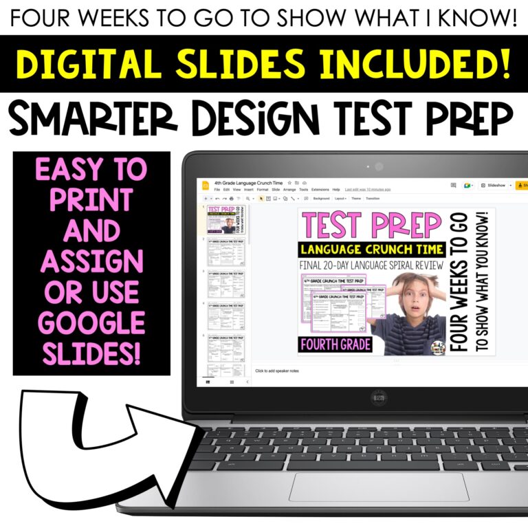 4th Grade ELA Language Test Prep 4th Grade ELA State or MAP Test Prep ...