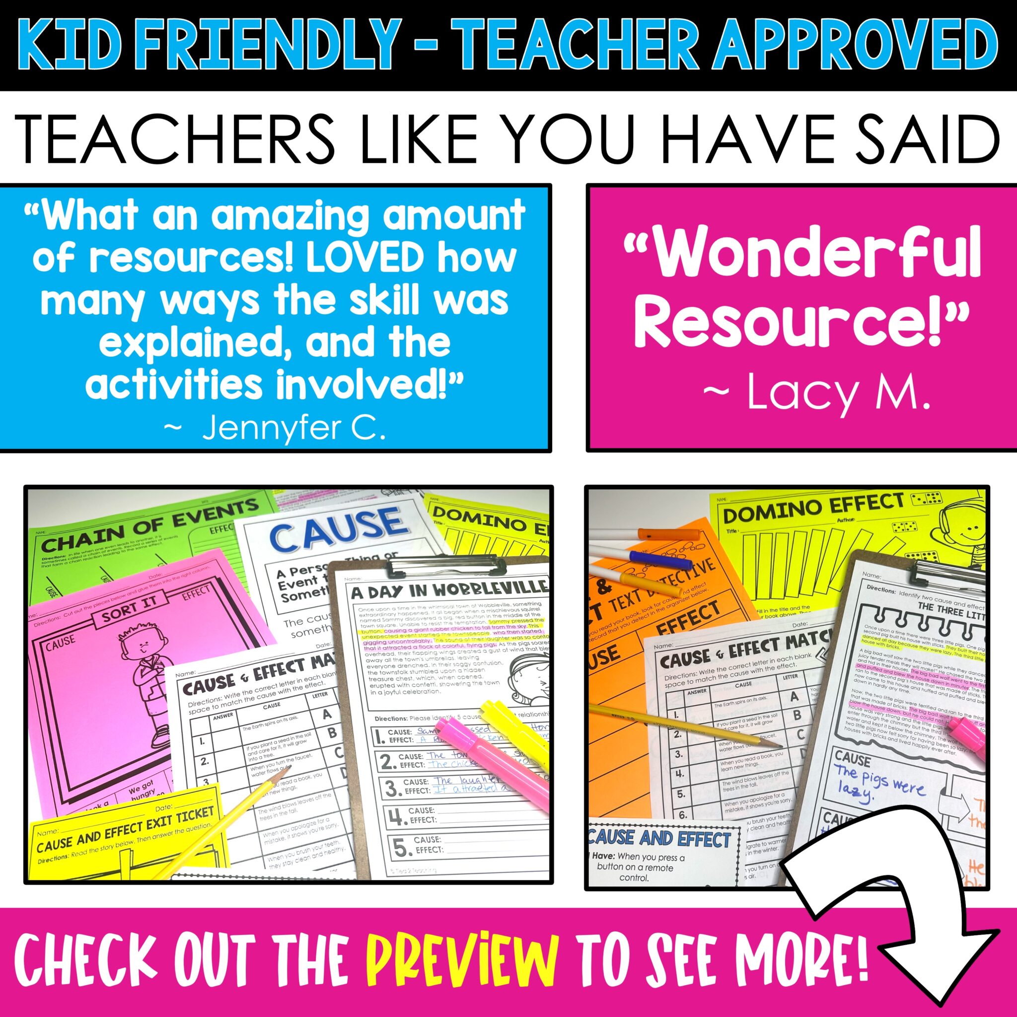 Cause & Effect Text Structure Practice Passages Task Cards Posters ...
