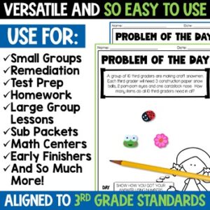 3rd Grade Math Word Problems Word Problem of the Day for Third Grade ...