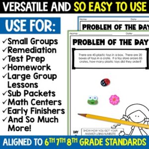 Middle School Math Word Problem of the Day | 6th 7th Grade Math Word ...