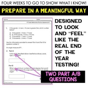 4th Grade Math Test Prep Bundle 4th Grade State Test Prep Worksheets ...