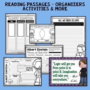 Albert Einstein Biography Pack Unit Lesson Reading Passages Poster ...