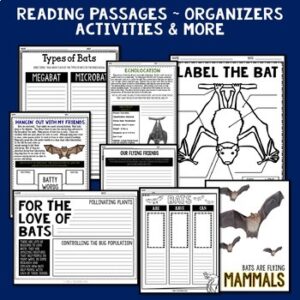 Bat Unit All About Bats Halloween Bats Reading Comprehension Writing ...