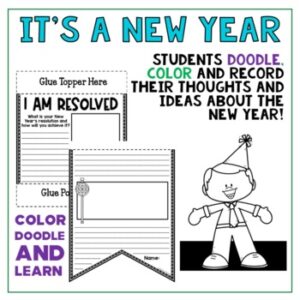 New Years 2025 Activities Bulletin Board Pennants - Tied 2 Teaching